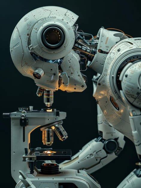 Anthropomorphic Robot Doing Cellular Experimentation In A Controlled