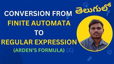 45 Conversion From Finite Automata To Regular Expression In Telugu Ardens Formula Toc