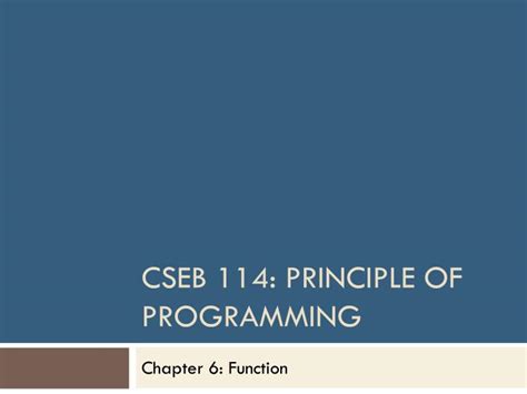 ppt cseb 114 principle of programming powerpoint presentation free
