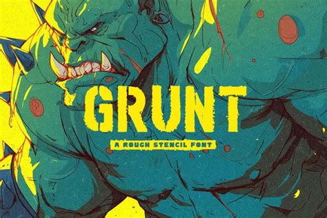 Grunt Stencil Font