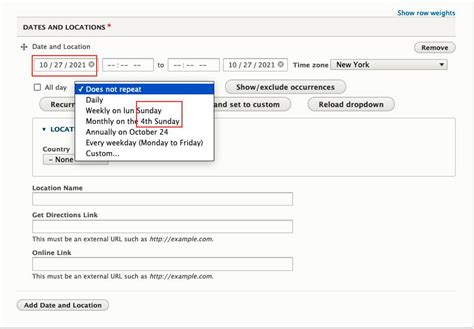Recurrence Dropdown Doesn T Show Correct Day Inside Paragraph 3245556