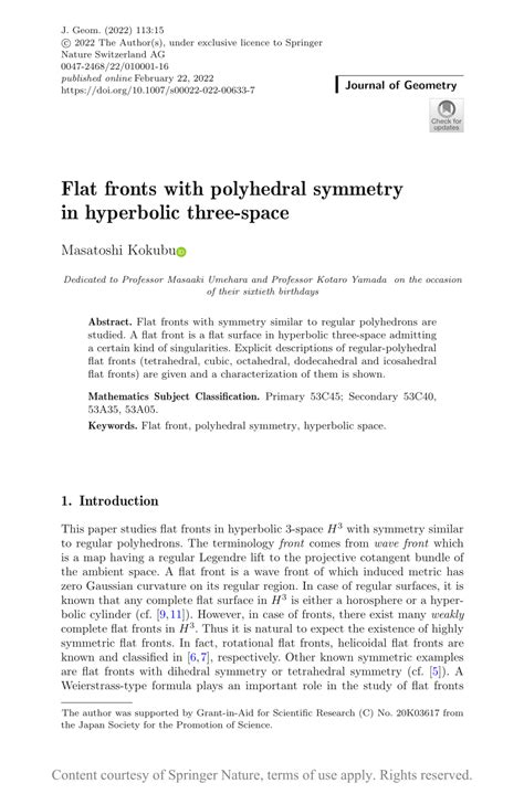 Flat Fronts With Polyhedral Symmetry In Hyperbolic Three Space