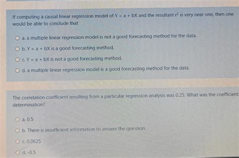 Solved If Computing A Causal Linear Regression Model Of Y