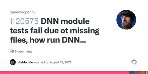 DNN Module Tests Fail Due Ot Missing Files How Run DNN Module Tests Issue Opencv