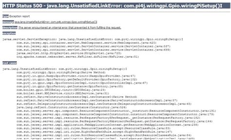 java raspberry pi and tomcat pi4j unsatisfied link error stack overflow