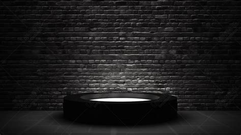 제품 디스플레이 강화 어두운 벽돌 벽을 배경으로 한 조명 3d 쇼케이스 스탠드 레이스 배경 제품 디스플레이 배경 비추다 배경 이미지 Hd 레이스 제품 디스플레이