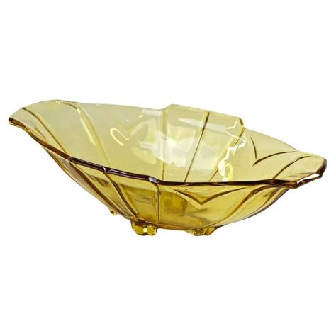 Art Deco Glass Vase Amber Colored Austria Circa 1920 For Sale At