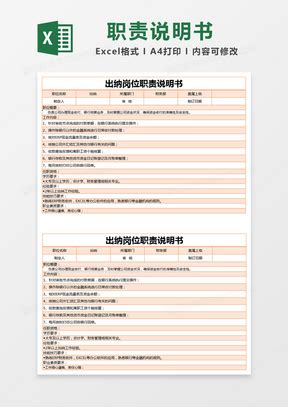 员工岗位职责说明书Excel模板下载 熊猫办公
