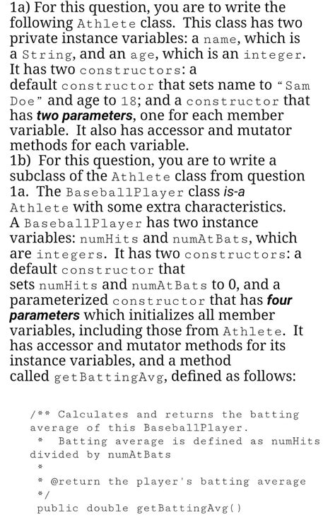 Solved 1a For This Question You Are To Write The Following