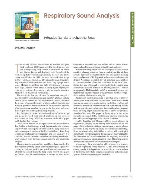 Pdf Respiratory Sound Analysis [introduction For The Special Issue]