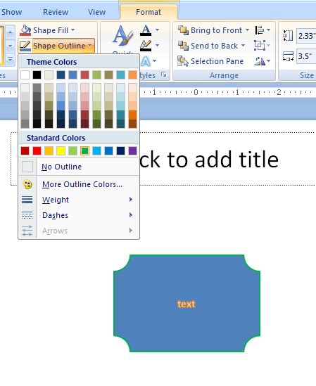 Apply A Color Outline To A Shape Shape Format WordArt Picture Clip