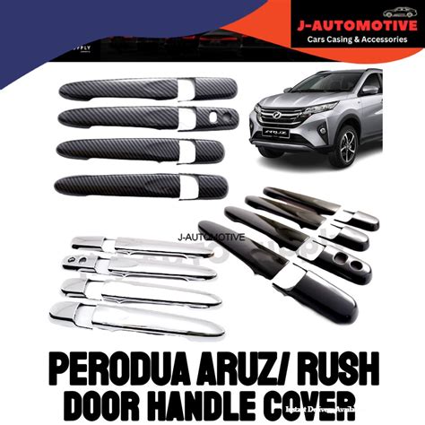 Perodua Aruz Rush Door Handle Cover 1set For 4 Doors Carbon Fiber