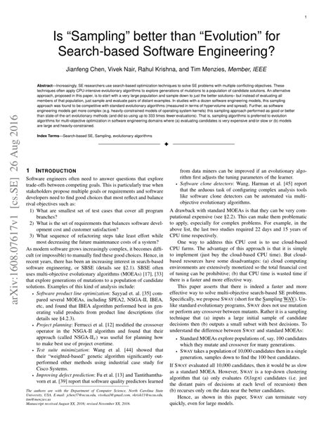 pdf is sampling better than evolution for search based software