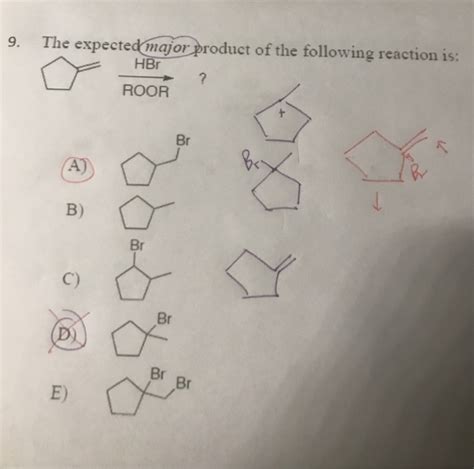 Solved The Expected Major Product Of The Following Chegg