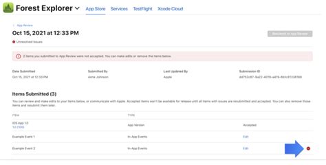 管理包含未解决问题的提交内容 管理提交至 App 审核”的内容 App Store Connect 帮助 Apple