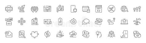 Phone Protect Timer And Windmill Turbine Line Icons For Web App Printing Line Icons Vector
