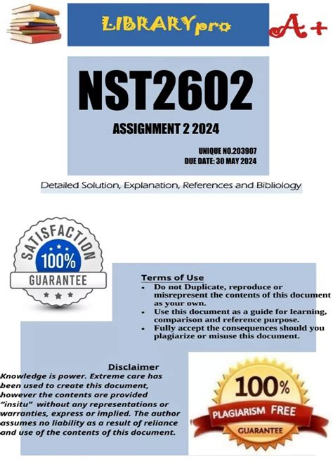 Nst2602 Assignment 2 Complete Answers 2024 203907 Due 30 May 2024