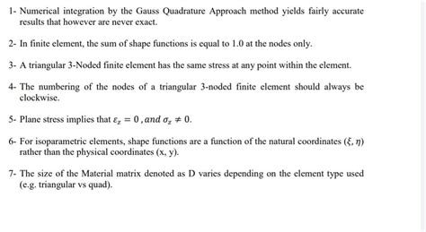 Solved 1 Numerical Integration By The Gauss Quadrature