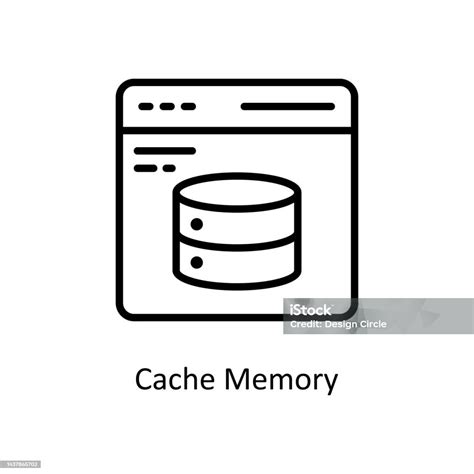캐시 메모리 벡터 개요 아이콘 디자인 그림입니다 흰색 배경에 클라우드 컴퓨팅 기호 Eps 10 파일 데이터에 대한 스톡 벡터
