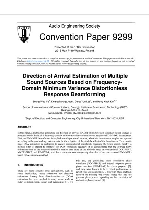 pdf direction of arrival estimation of multiple sound sources based