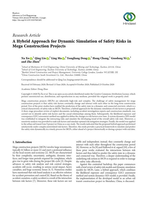 A Hybrid Approach For Dynamic Simulation Of Safety Risks In Mega Construction Projects Pdf