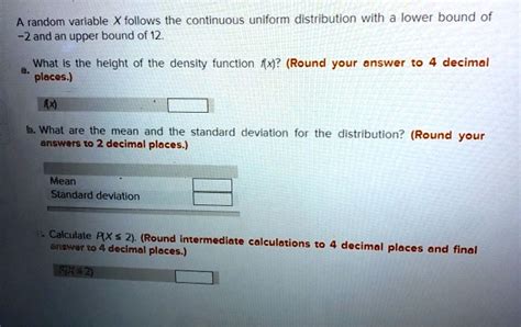 A Random Variable X Follows The Continuous Uniform Distribution With