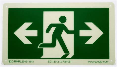 Double Arrow Exit Sign Luminescent The Signmaker