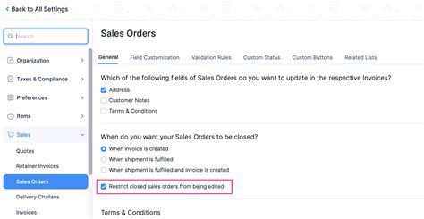 Restrict Editing Closed Sales Orders FAQ Zoho Books