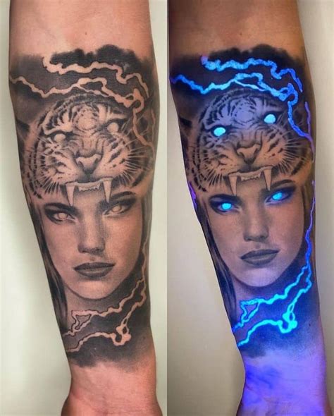 Electrifying Uv Ink Tattoos Glow With Blue ‘uvealism In The Dark With