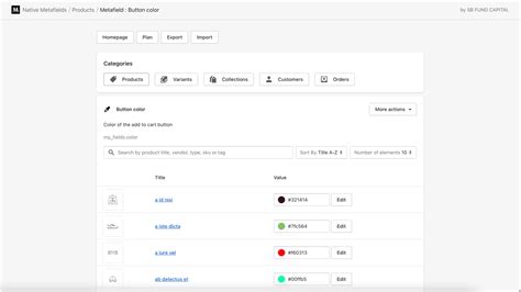 Native Metafields Visualize Edit Import And Export Your Metafields Shopify App Store