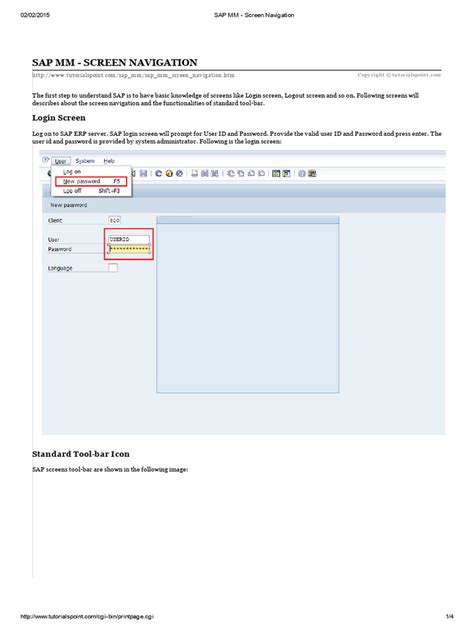 Sap Mm Screen Navigation Pdf Login Window Computing