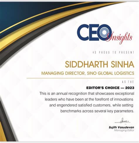 Siddharth Sinha On Linkedin Sinogloballogistics Ceoinsights Aircargo Logistics