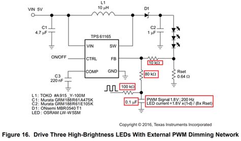 TPS61165 External PWM Dimming Power Management Forum Power Management TI E2E Support Forums