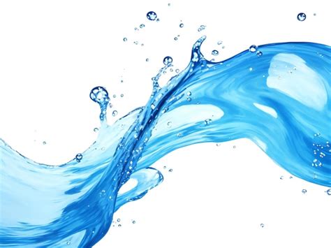 Premium Ai Image Blue Water Swirl Splash With Little Bubbles Isolated