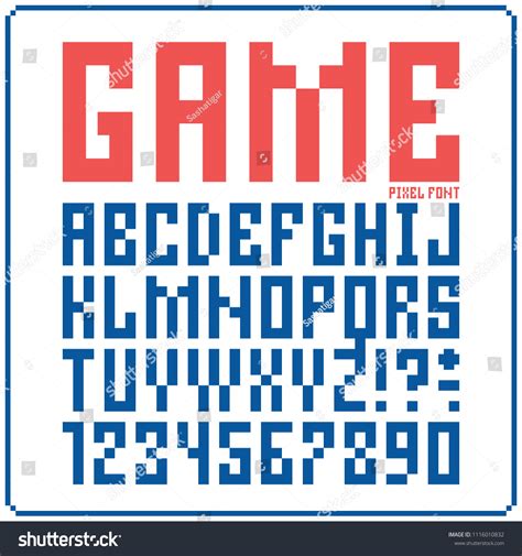 Vektor Stok Game Font 8bit Retro Typeface 3 Tanpa Royalti 1116010832 Shutterstock