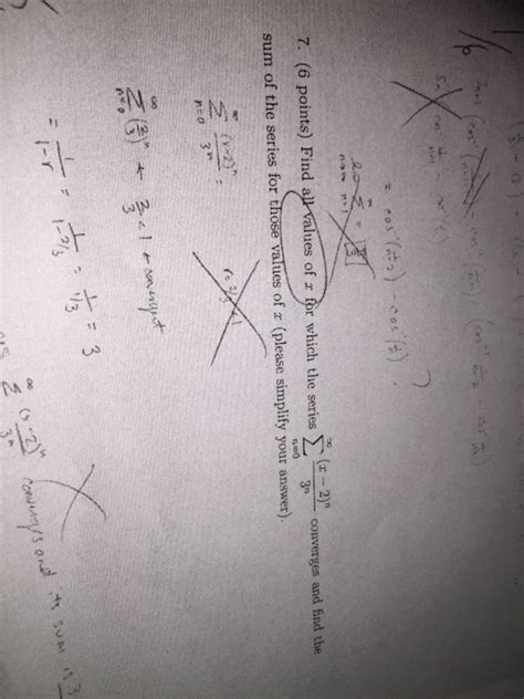 solved find all values of x for which the series converges