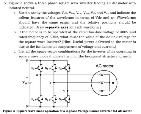Solved 5 Figure 3 Shows A Three Phase Square Wave Inverter