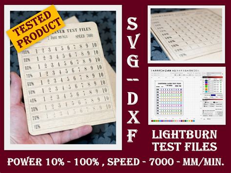 lightburn test files laser test file svg engrave test etsy