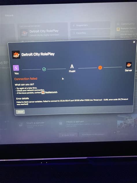 does anyone know how to fix curl error 28 on fivem r fivem