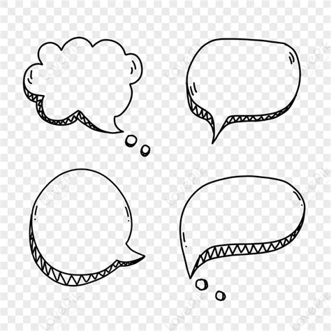 Cute Black Line Painting Split Text Box Simple Text Box Bubble PNG Picture And Clipart Image For