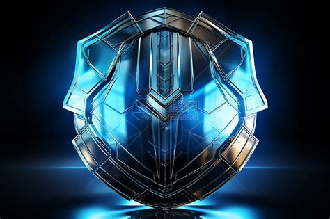 科技中闪烁的蓝色护盾图片素材 正版创意图片600805798 摄图网