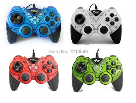New Arrival Colorful Pc Wired Usb Gamepad Double Shock Game Pad