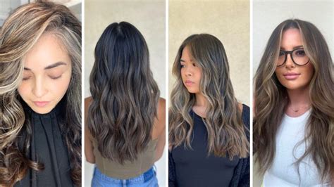 Grey Blending Highlights Brunette Stylish Hair Ideas