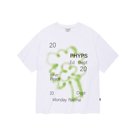 피지컬 디파트먼트 스프레이 빅 브로콜리 반팔티셔츠 화이트 Physical Department Kream