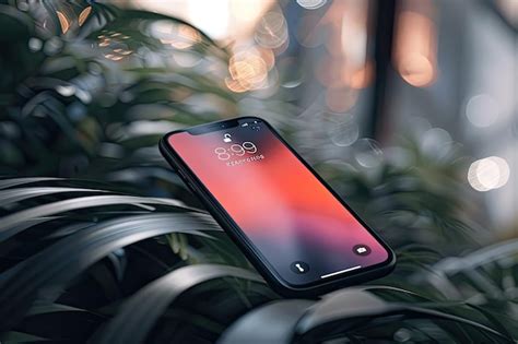 iphone call screen concept ui set with realistic blurry background