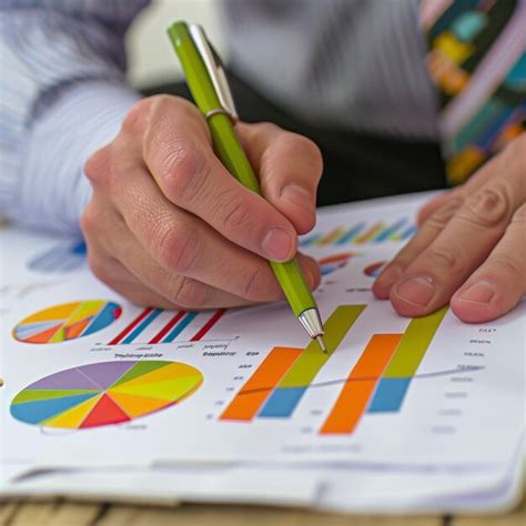 Businessman Analyzing Colorful Charts And Graphs Premium Ai Generated