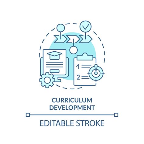 2d Editable Blue Curriculum Development Icon Simple Monochromatic