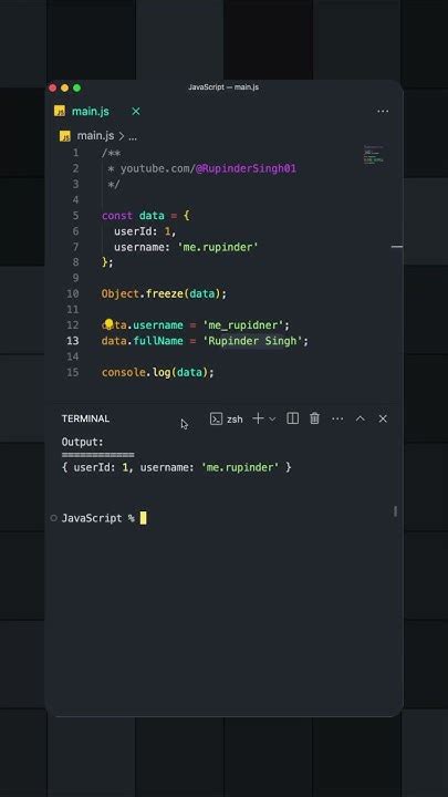 object freeze vs al javascriptexplained youtube