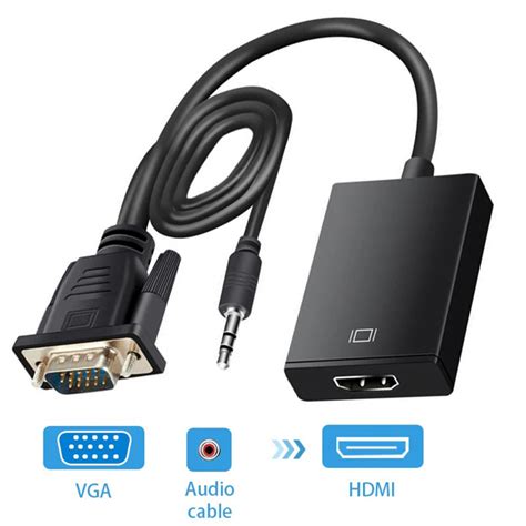 Pin VGA D Sub Male To HDMI Female Video Converter Adapter Cable Mm Audio EBay