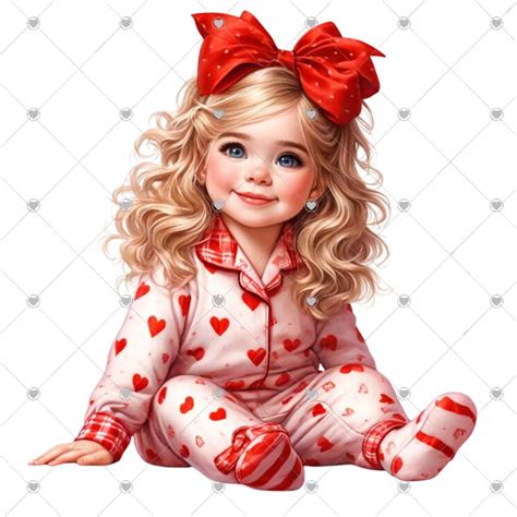 Blonde Haired Girl Pajama Party Clipart Bundle Sublimation Design